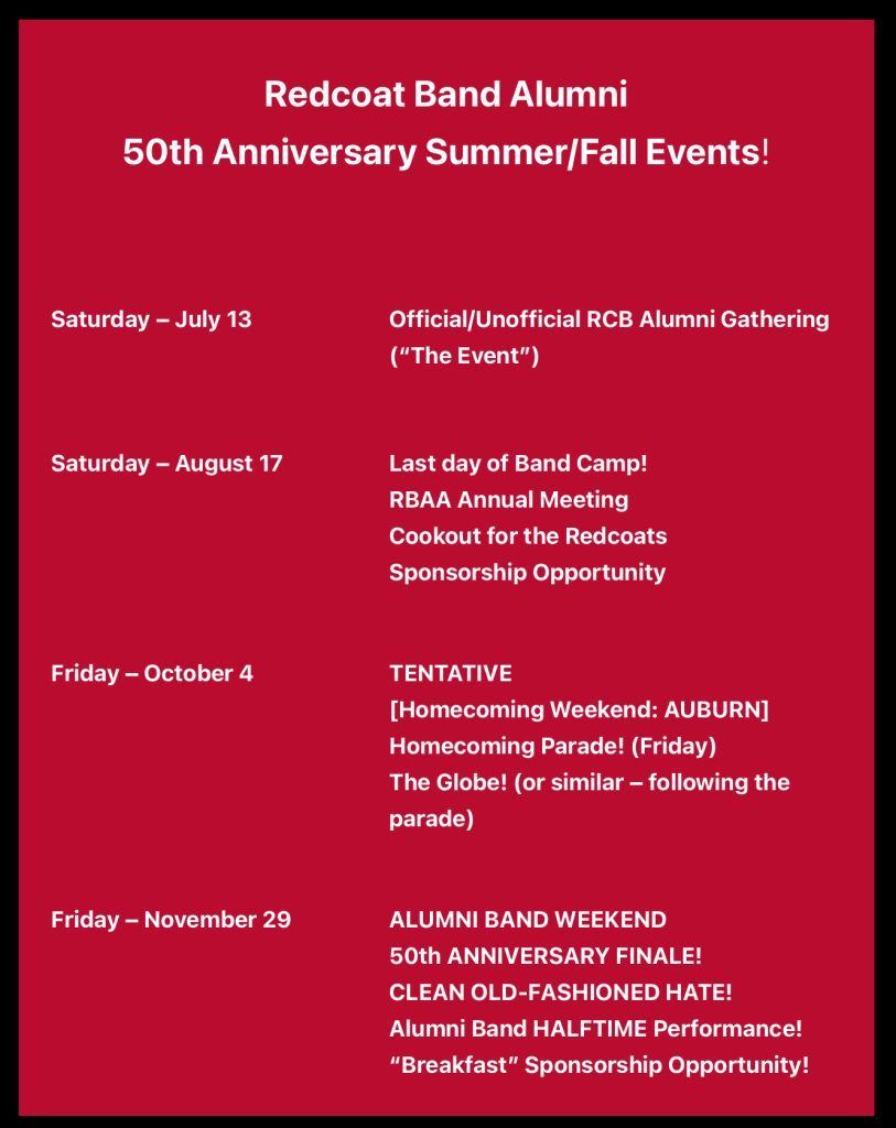 50th RBAA Anniversary – Save the Dates! – RBAA 50th Anniversary Year ...